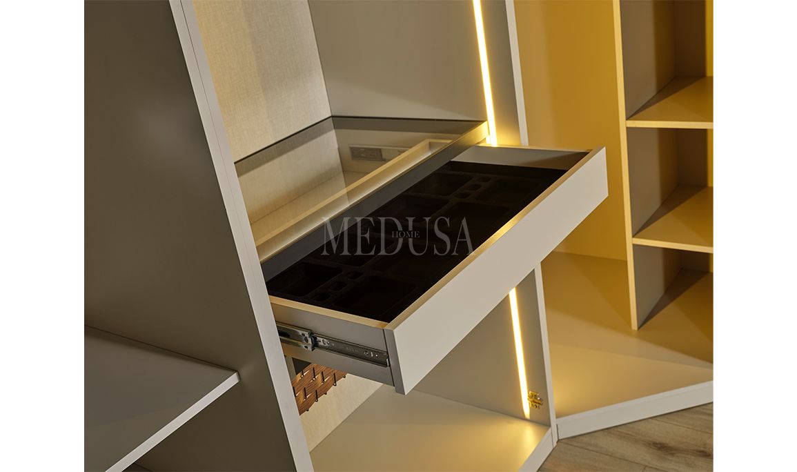 Beth Gold Köşe Gardırop | Medusa Home