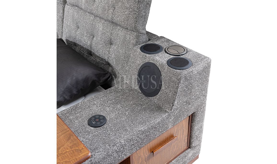 Luxe Life Gri Karyola | Medusa Home