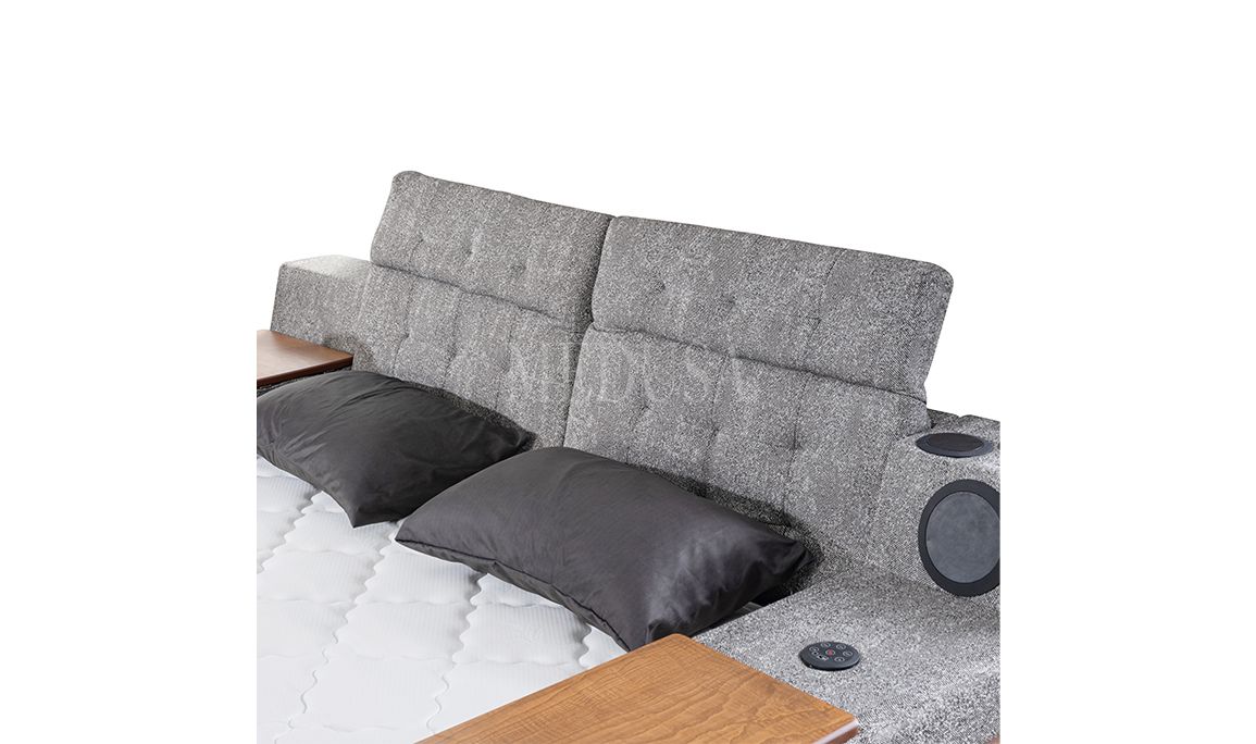 Luxe Life Gri Karyola | Medusa Home