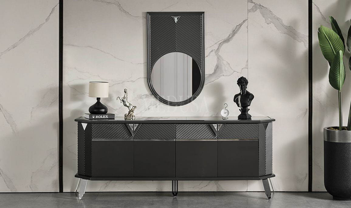 Max Antrasit-Silver Konsol | Medusa Home